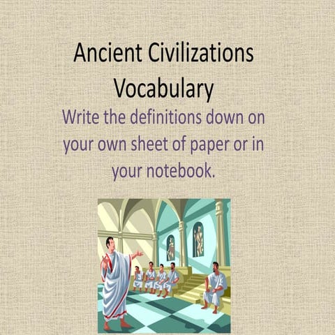Ancient civilizations vocabulary | PPTX
