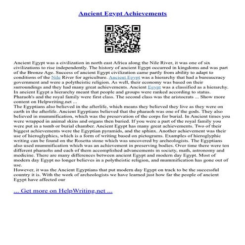 Ancient Egypt Achievements | PDF