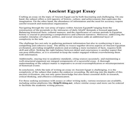 Ancient Egypt Essay | PDF | Programming Languages | Computing