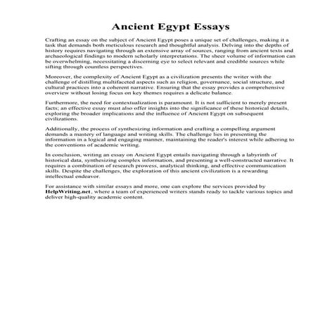 Ancient Egypt Essays. Top 20 Ancient Egypt Facts - History, Culture ...