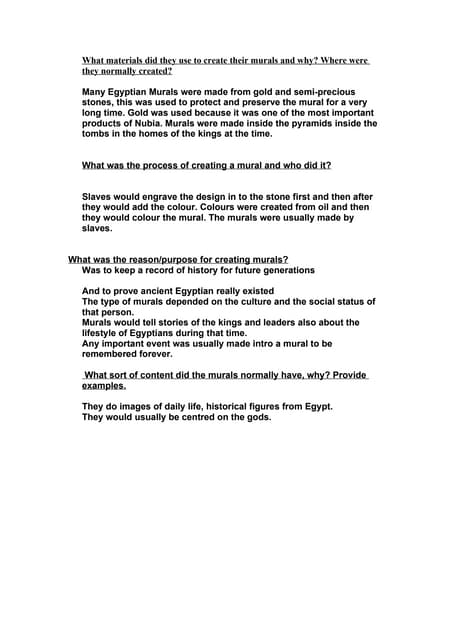 Ancient egyptian murals | PDF