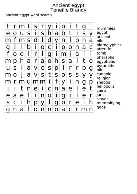 Ancient egypt worksheet | DOCX