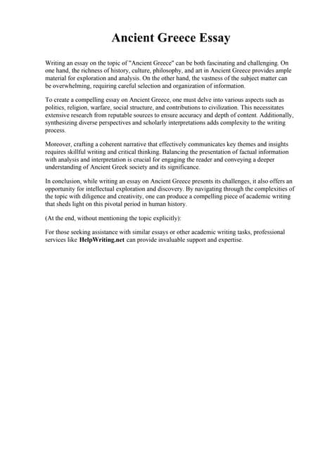 Greek Civilization Essay | PDF