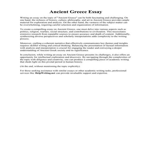 Ancient Greece Essay. Ancient greek art paper Essay Example Topics and ...