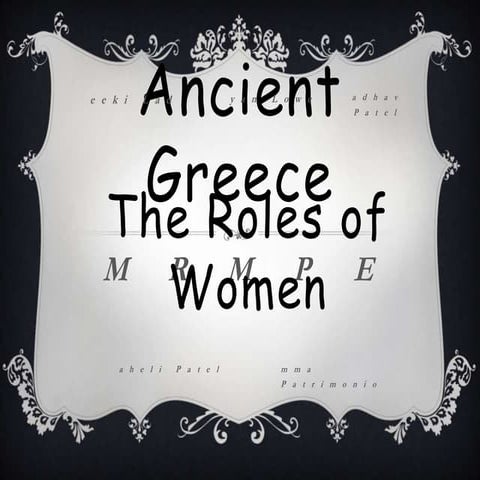 Ancient greece roles of women | PPTX