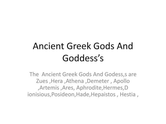 Greek gods by robert angerhauser mary | PPTX