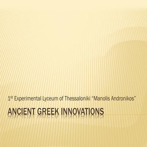 Ancient Greek innovations | PPT