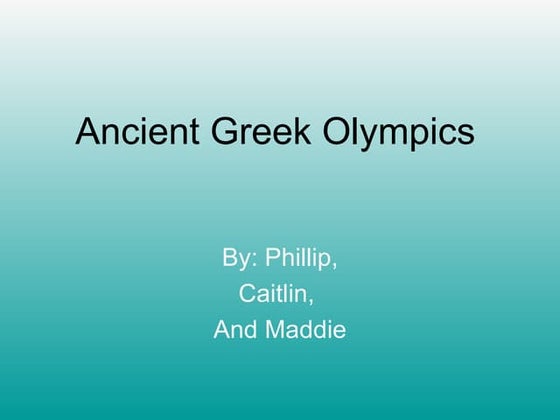 Ancient Olympic Games | PPT