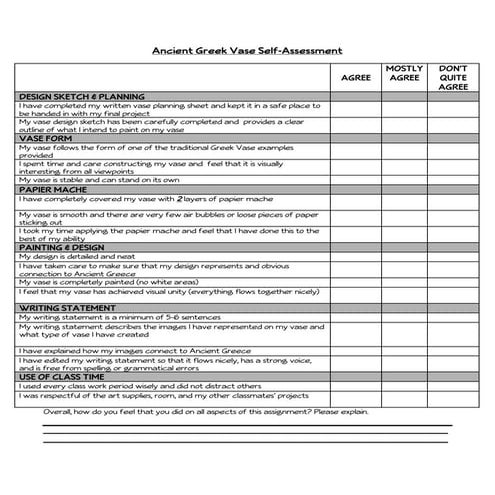 Ancient greek vase self assessment--2 | PDF