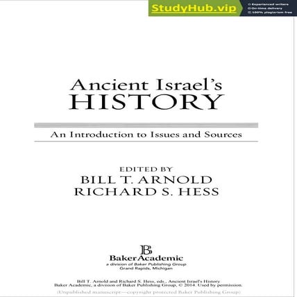Ancient Israel S History An Introduction To Issues And Sources | PDF