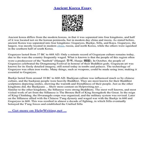 Ancient Korea Essay | PDF