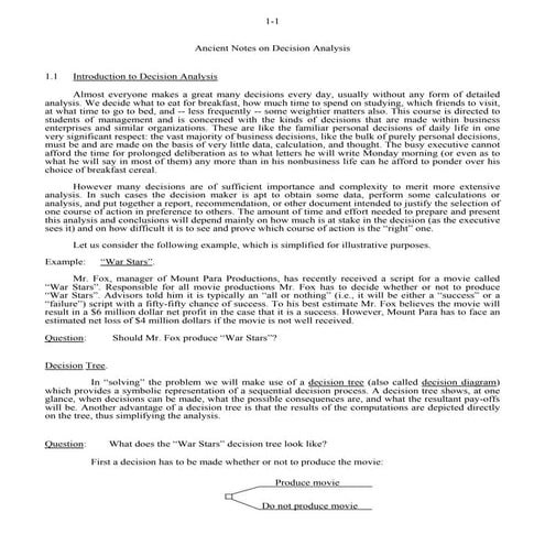 Notes on decision analysis | PDF