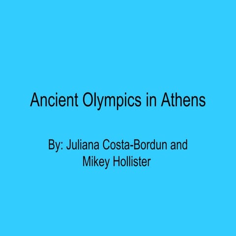 Ancient Olympics in Athens | PPT