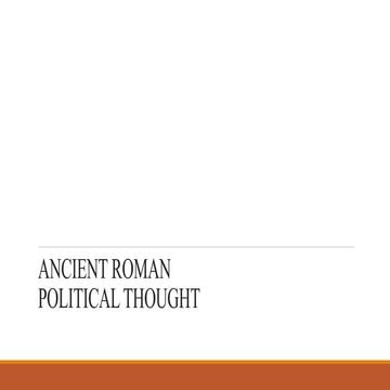 Ancient Roman Political Thought | PPTX