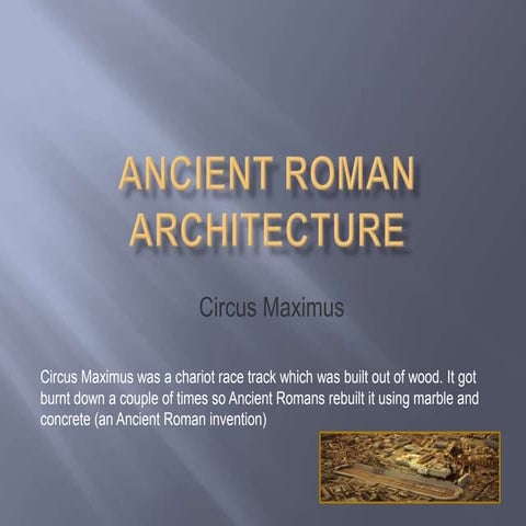 Ancient roman architecture lp | PPTX