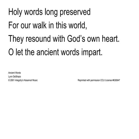 Ancient Words | PPT
