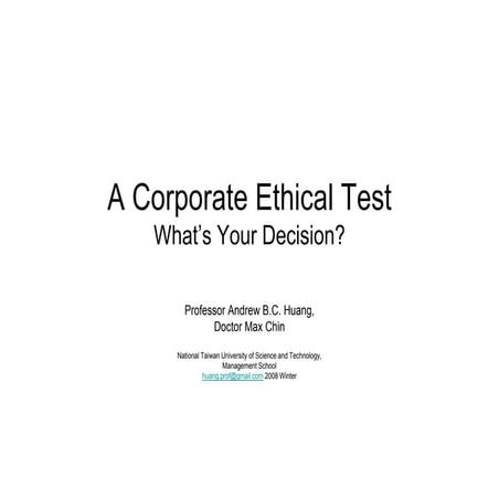 An Corporate Ethical Test－971014 [Compatibility Mode] | PDF