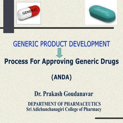 Generic drugs product development | PPTX
