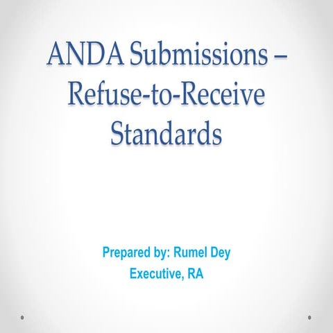 Anda submissions – refuse to-receive standards | PPTX