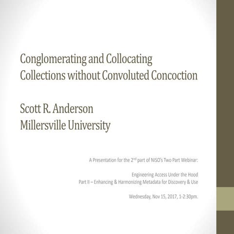 Anderson Conglomerating and Collocating Collections | PPT
