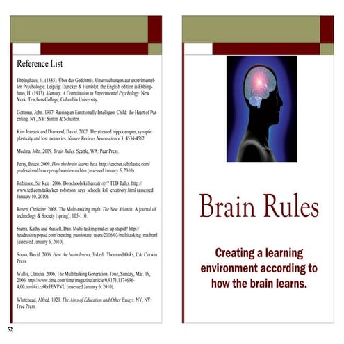 Brain Rules-Teach how the brain learns | PDF | Education