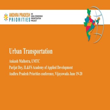 Andhra Pradesh Priorities: Urban Transportation, ILSF | PPTX