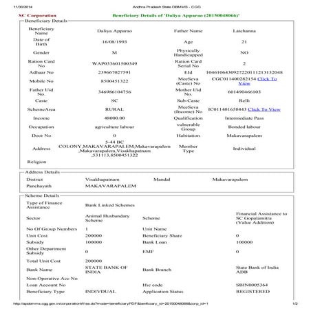 Andhra pradesh state obmms cgg | PDF