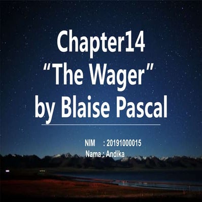 The Wager By Blaise Pascal | PPT