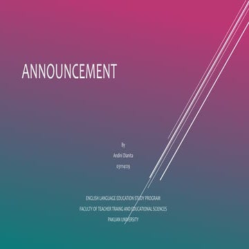 Andini dianita etm announcement | PPTX | Science