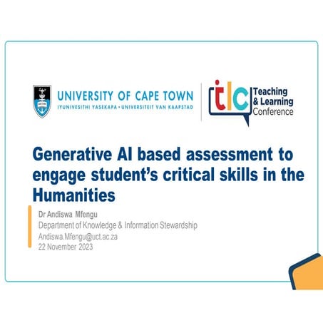 Generative AI based assessment to engage students critical skills in ...