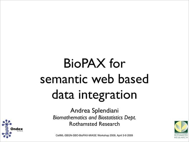 Biopax For Semantic Web Based Data Integration Pdf Web Design And Html Internet