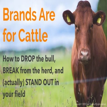 Brands Are for Cattle: How to DROP the bull, BREAK from the herd, and ...