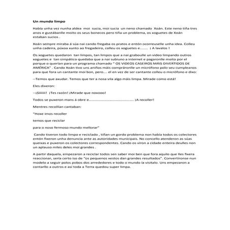 Un mundo limpo | DOCX