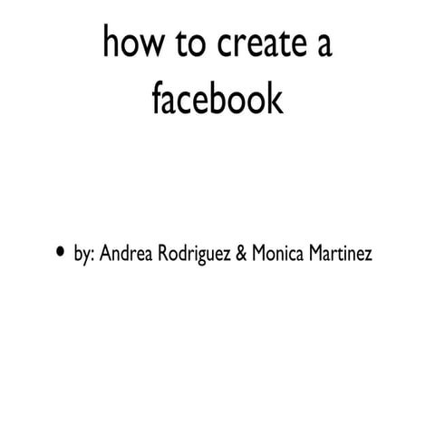 How to Create a Facebook Account | PPT