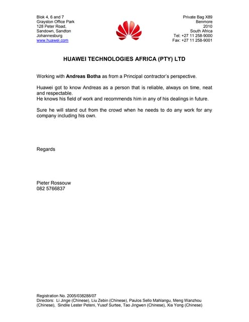 Partner Letter - Installation Authorisation | PDF