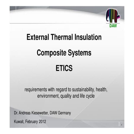 Andreas Kiesewetter - External Thermal Insulation Composite Systems ...