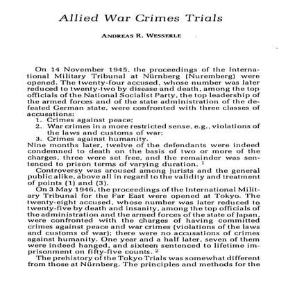 Andreas r. wesserle allied war crimes trials - journal of historical ...
