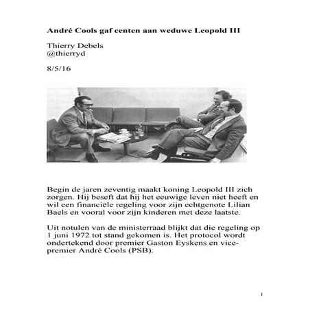 André Cools gaf centen aan weduwe Leopold III | DOC