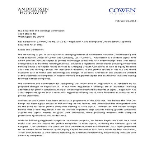 Andreesen horowitz regulation a comment letter 2.26.14
