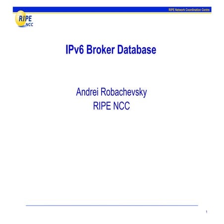 IPv6 Broker Database | PPT