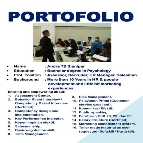 Andre sianipar trainer portofolio - | PDF