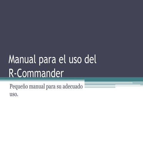 Manual para el uso del R-Commander | PPTX