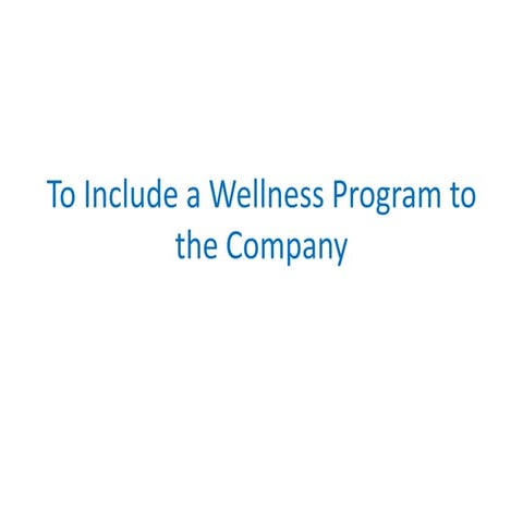 Wellness Program | PPT