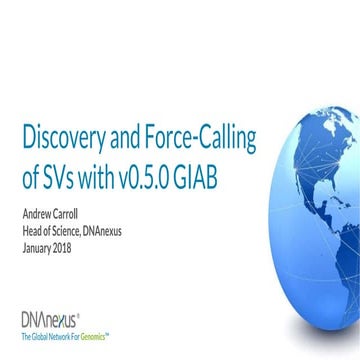 Andrew Carroll Evaluating Discovery And Force Calling Methods With The 050 Candidate Set Ppt