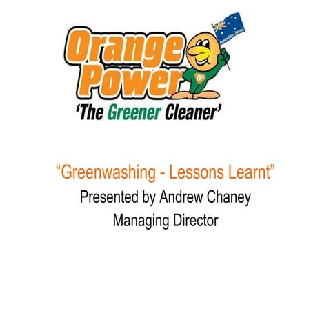 Andrew Chaney, Orange Power - National Green Brands Forum, 17th June ...