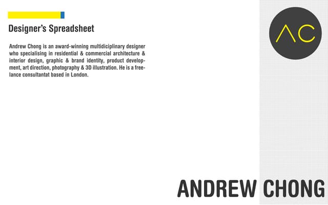 Andrew Chong Designer Spreadsheet 2012 Ppt