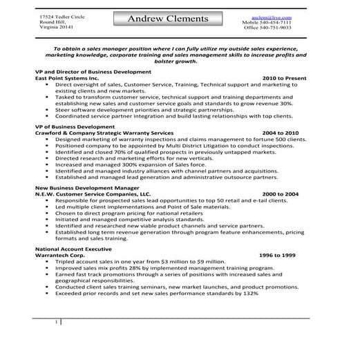 Andrew Clements Resume | PDF