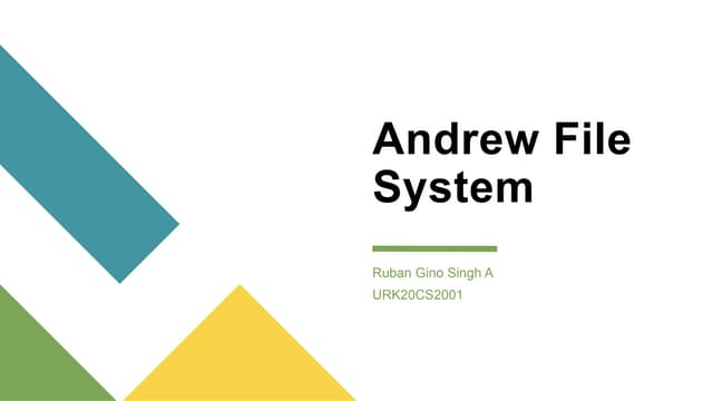 Andrew File System Distributed Computing Pptx Operating Systems Computer Software And