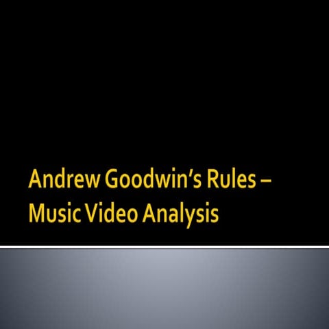 Andrew Goodwin’s Rules – Music Video Analysis | PPTX | Hip Hop Music ...
