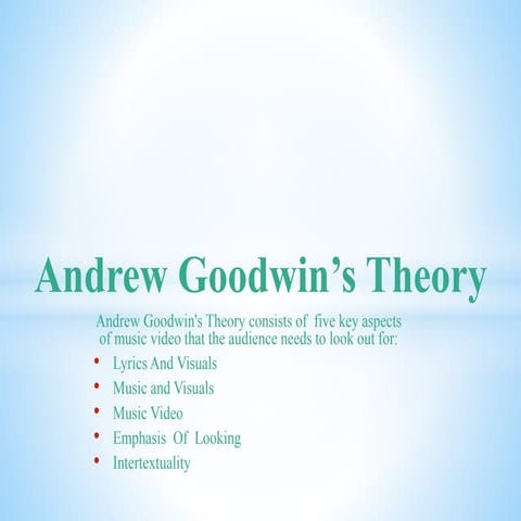 Andrew Goodwin’s Theory | PPT